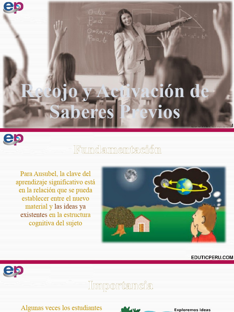 Recojo y Activacion de Saberes Previos | PDF | Conocimiento | Maestros