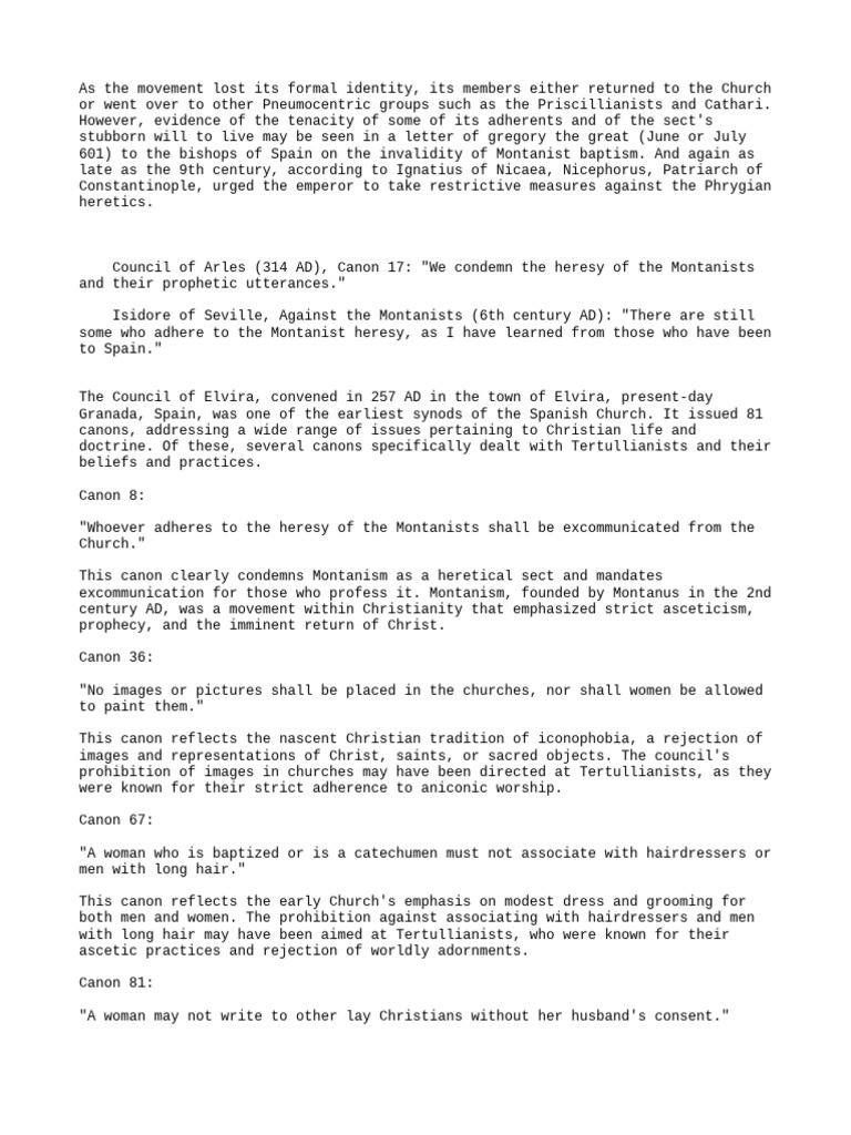 Montanistsin Spain | PDF | Religious Belief And Doctrine | Christianity ...