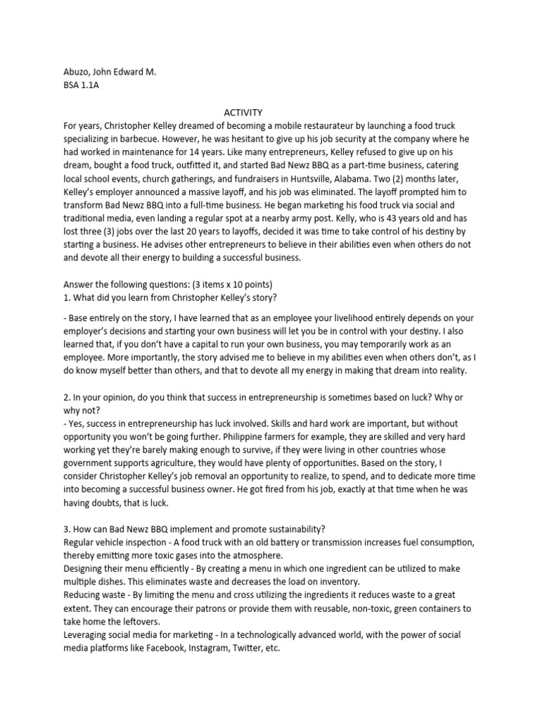 Abuzo EnterpreneurialMindActivity | PDF | Economies