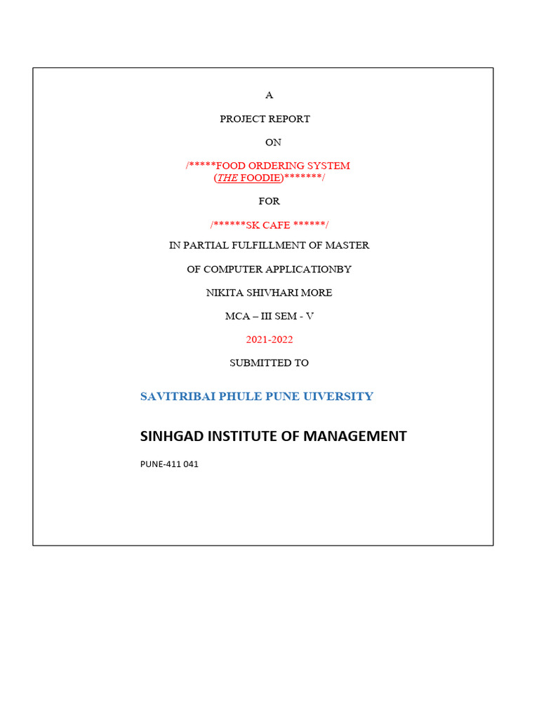 Mca Project Report | PDF | Use Case | Java Script