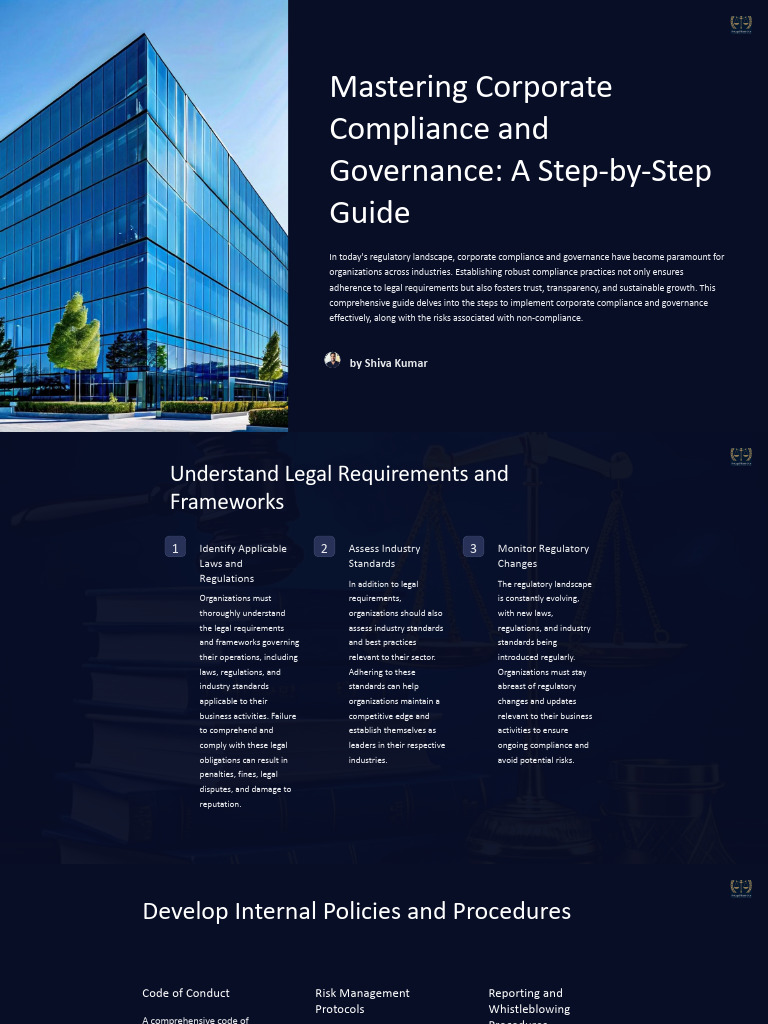 Mastering Corporate Compliance and Governance A Step by Step Guide ...
