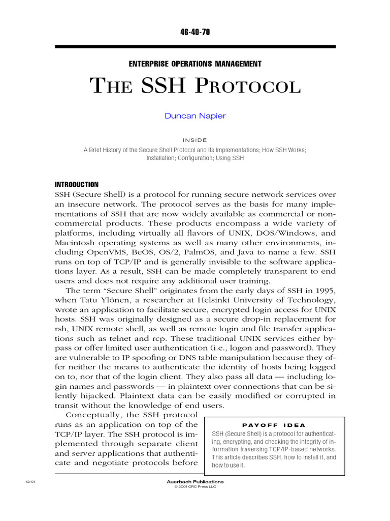 Ssha | PDF | Secure Shell | Public Key Cryptography