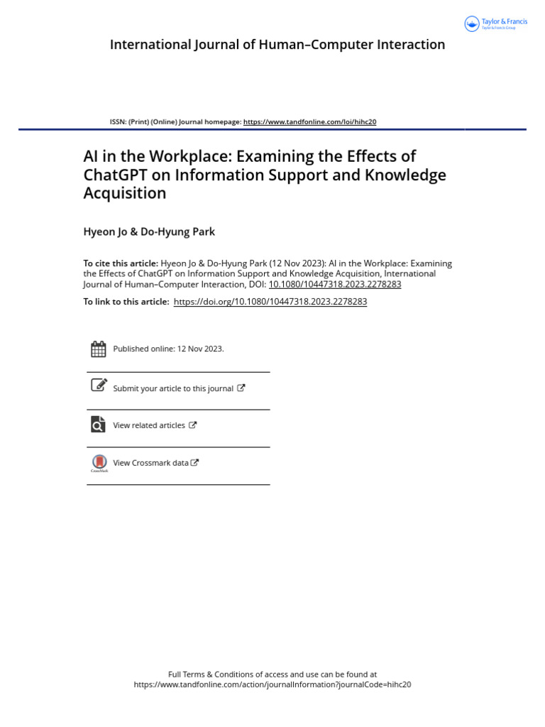 AI in The Workplace Examining The Effects of ChatGPT | Download Free ...