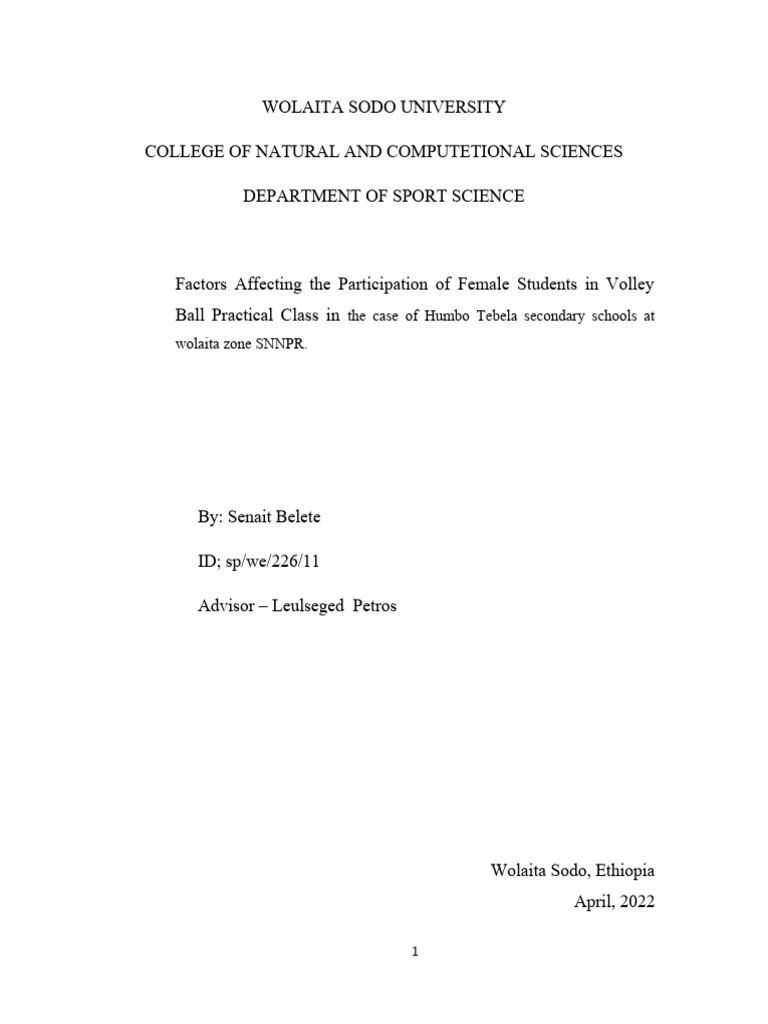 Senait Belete Resear CH | PDF | Survey Methodology | Teachers