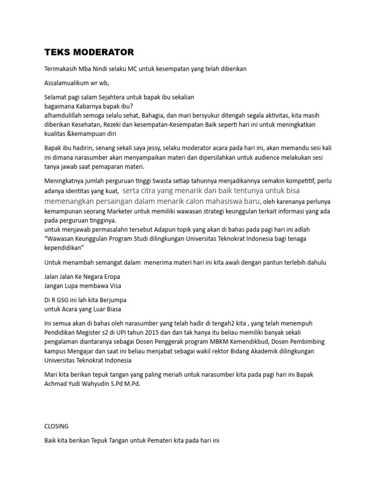 Teks Moderator | PDF
