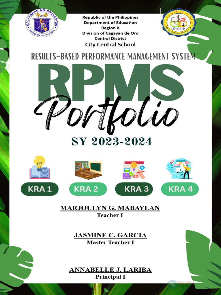 E-Rpms Portfolio (Design 1) 2023-2024 - Depedclick | Download Free PDF ...