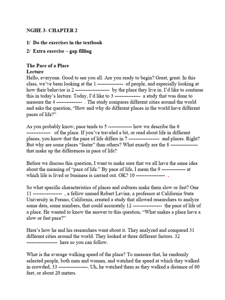 NGHE 3- CHAPTER 2-GAP | PDF