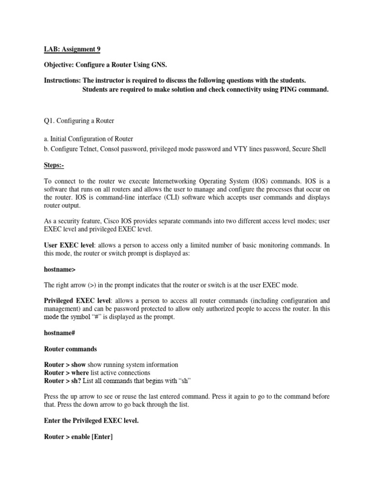 10 Assignment 9 | PDF | Router (Computing) | Ip Address