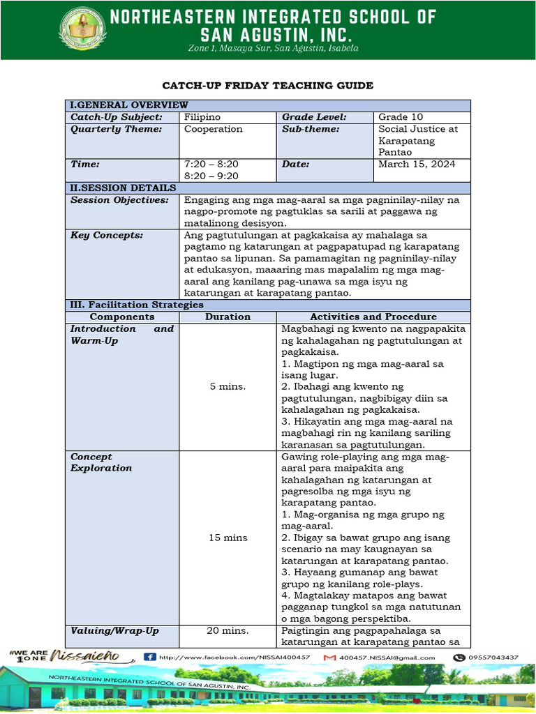 CATCH-UP-FRIDAY-TEACHING-GUIDES | PDF