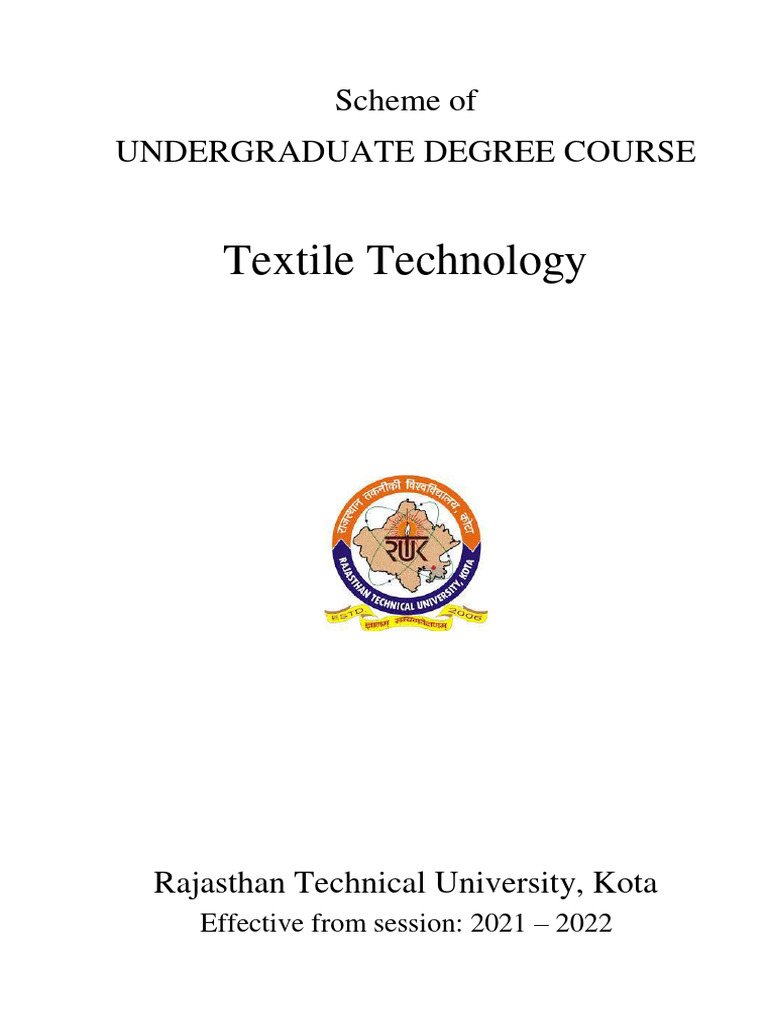 B.Tech Textile Tech Syllabus | PDF | Spinning (Textiles) | Textiles