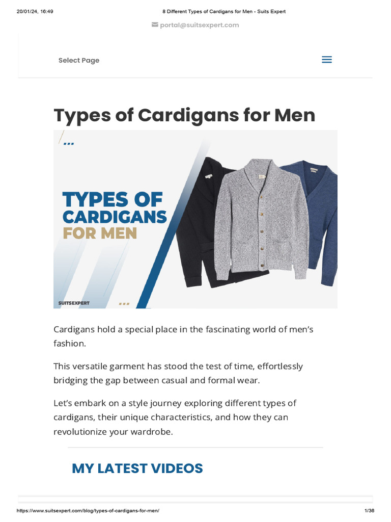 8 Different Types of Cardigans for Men - Suits Expert | PDF | Clothing ...