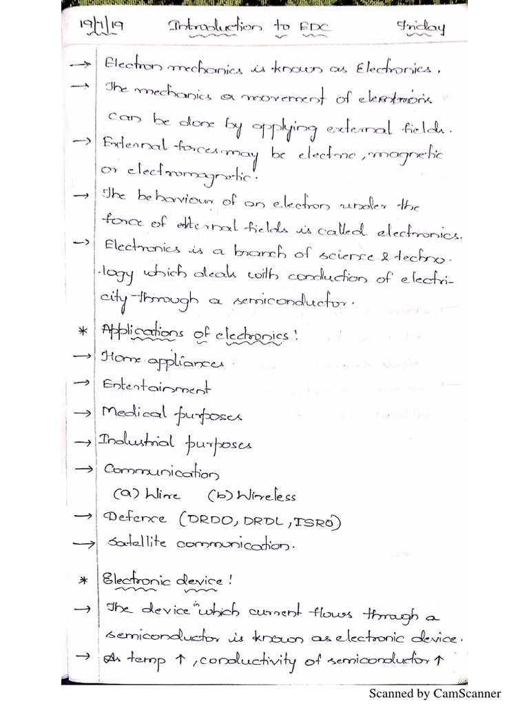 EDC Notes All Units Engineering Electronic Devices and Circuits | PDF