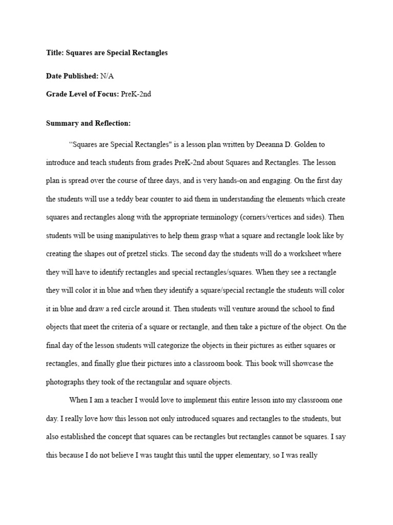 Edee 462 Math Methods Assignments | PDF | Lesson Plan | Pedagogy