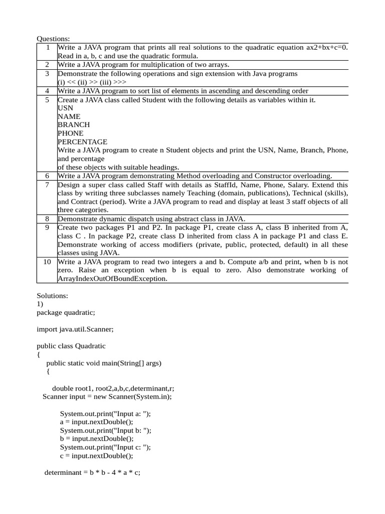 Java LAB | PDF | Inheritance (Object Oriented Programming) | Class ... Java LAB | PDF | Inheritance (Object Oriented Programming) | Class ...