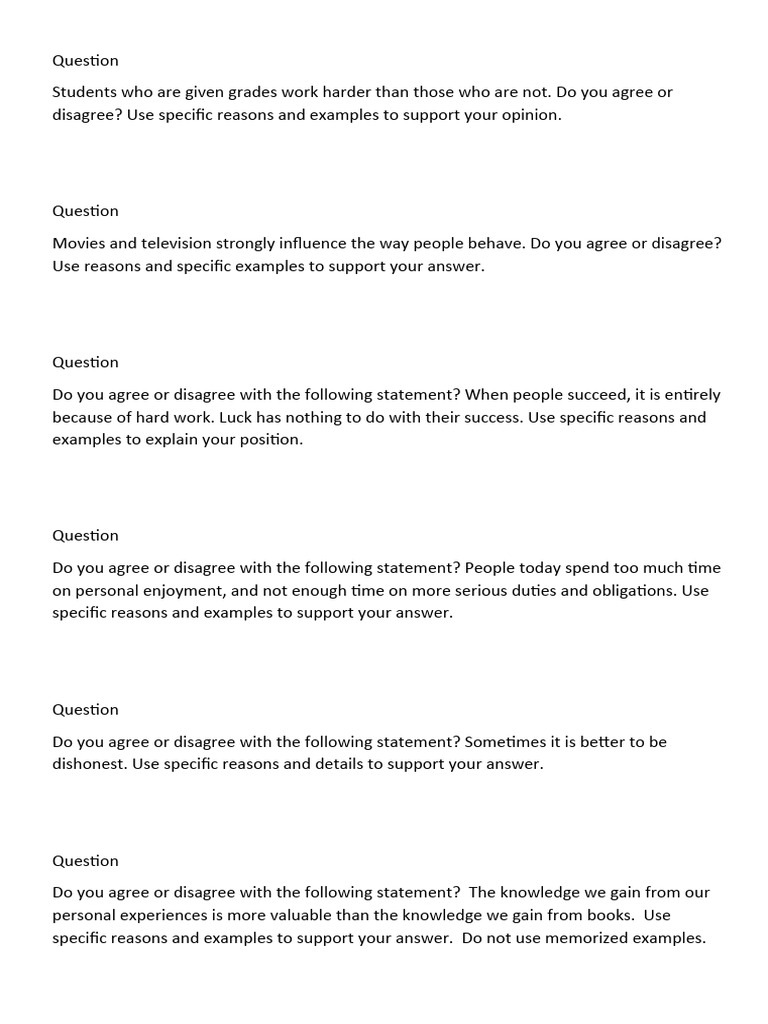 Speaking Topics | PDF | Reason | Knowledge