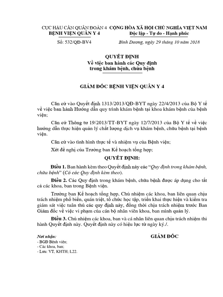 QĐ ban hành các quy định trong KB CB | PDF