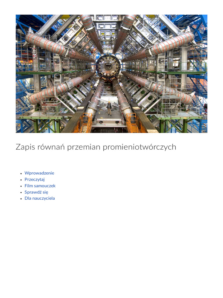 Zapis Rownan Przemian Promieniotworczych | PDF