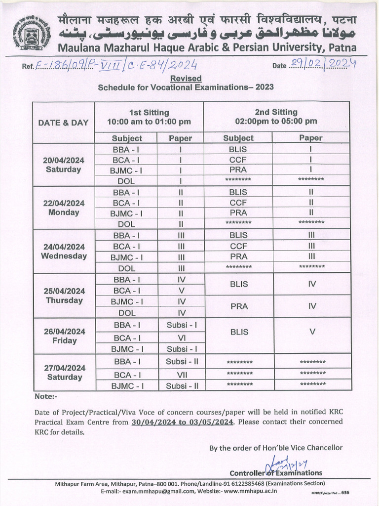 Vocational Examination Program 2023 | PDF
