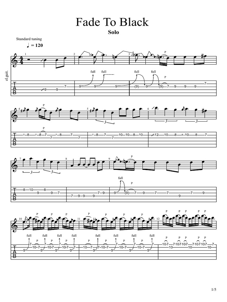 Fade To Black Solo | PDF