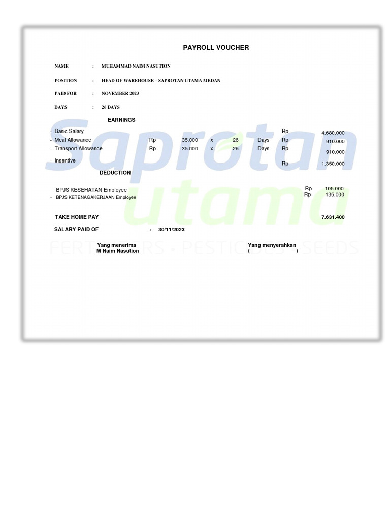 PAYROLL VOUCHER-1-3 (1) | PDF | Payroll | Labor