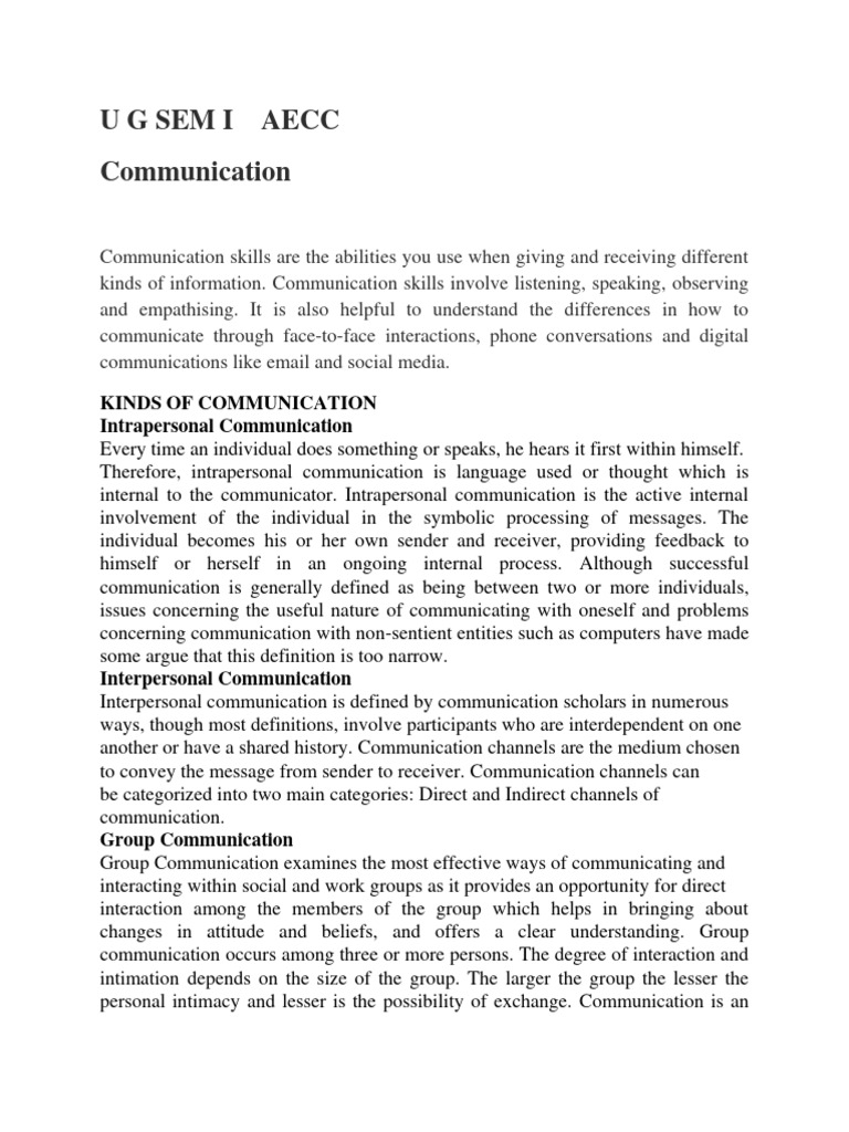 Communication Pdf Nonverbal Communication Communication