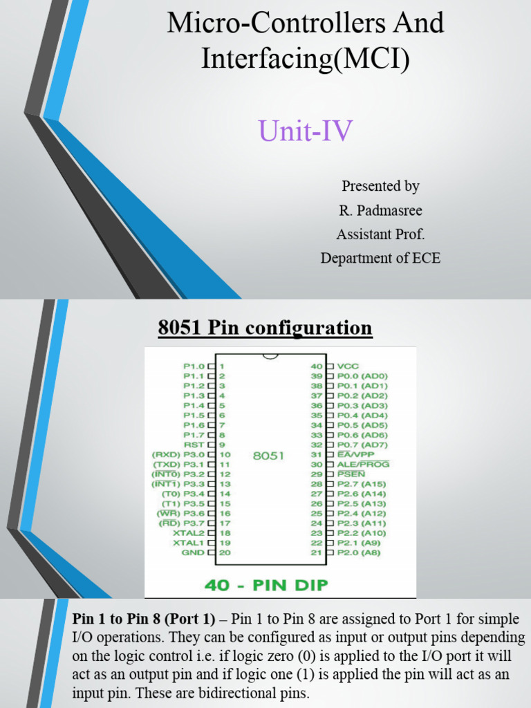 MCI Unit IV | PDF | Microcontroller | Central Processing Unit