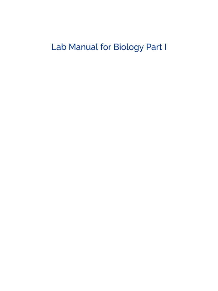 Lab Manual For Biology Part I 1709832730 | PDF | Microscope ...