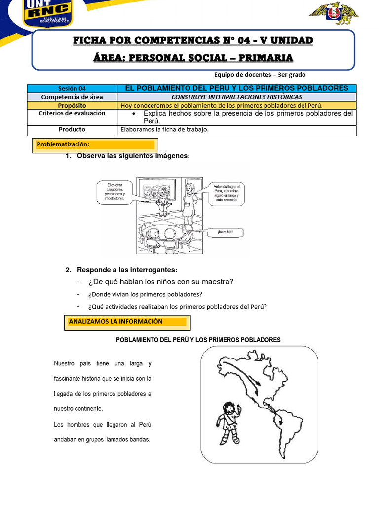 Sesión 04 - Los Primeros Pobladores Del Perú | PDF