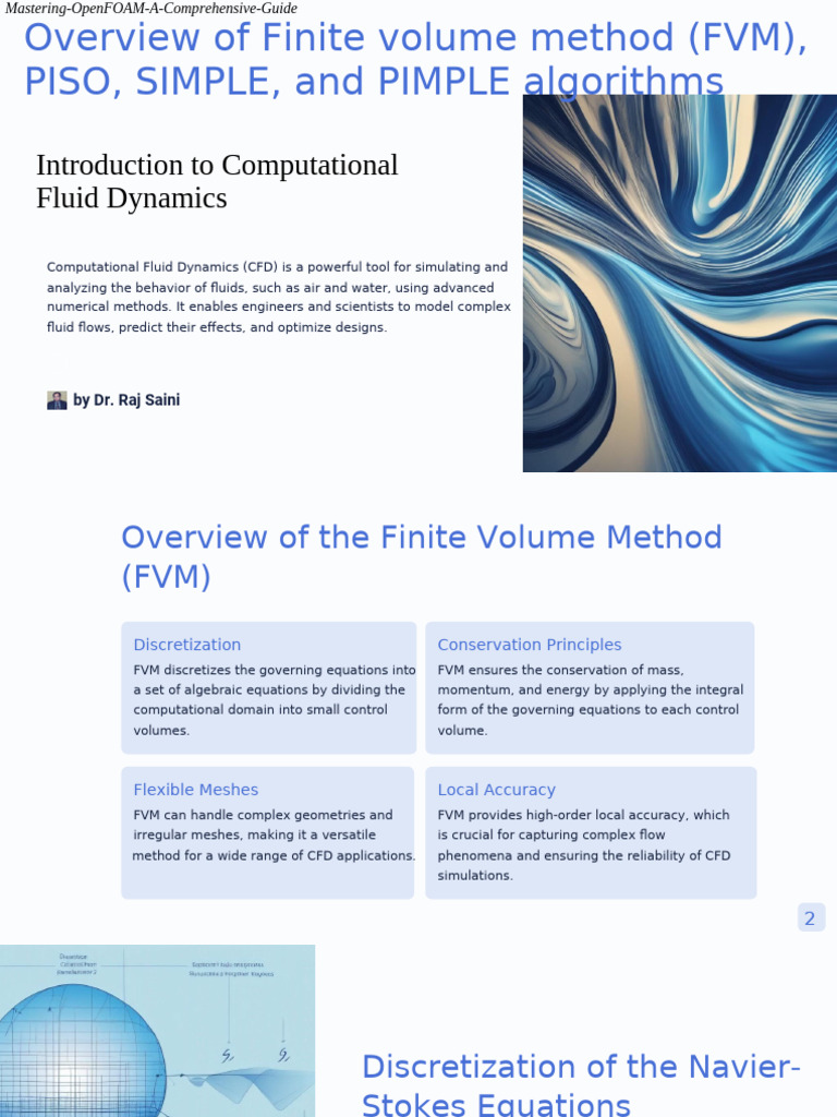 Overview Of Fvm Piso Simple Pimple Algorithms Pdf Computational