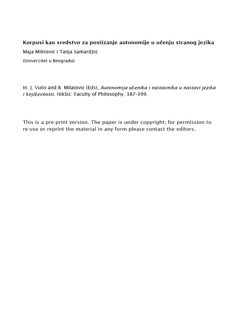 Milicevic Samardzic Autonomija 2010 | PDF