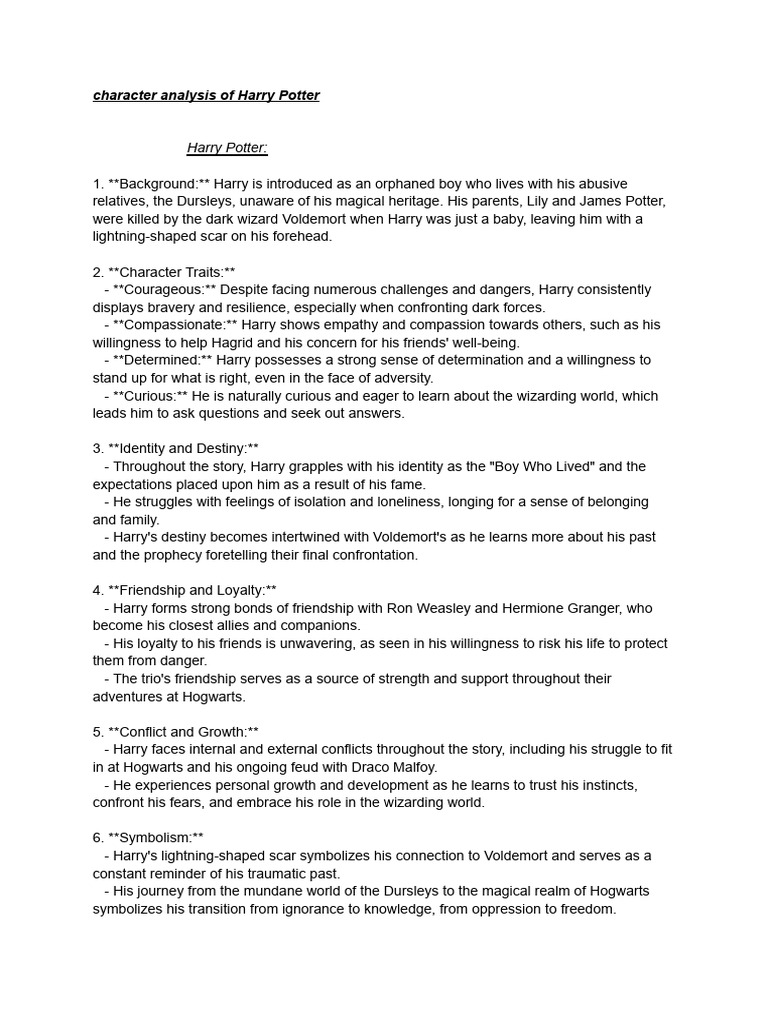 Harry potter character | PDF | Fantasy Worlds | Harry Potter