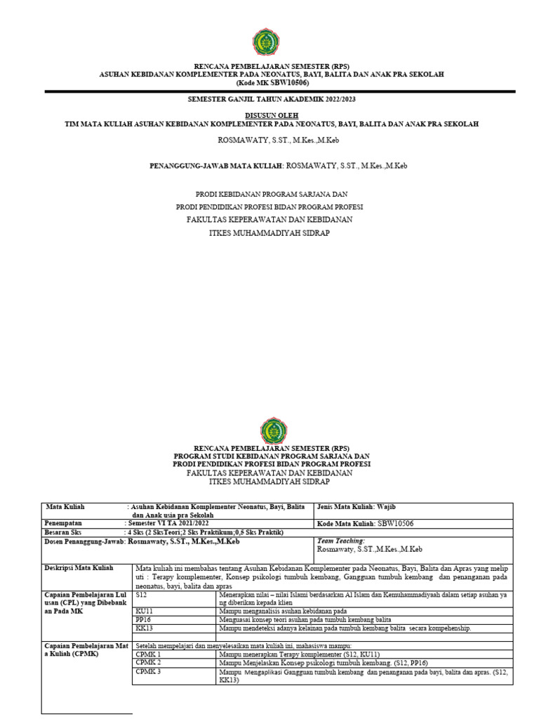 RPS Askeb Komplementer | PDF