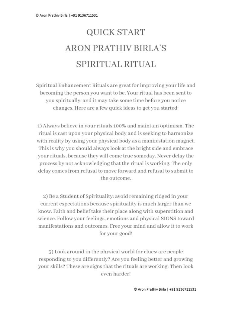 Spiritual Rituals for Life Enhancement | PDF | Karma | Water