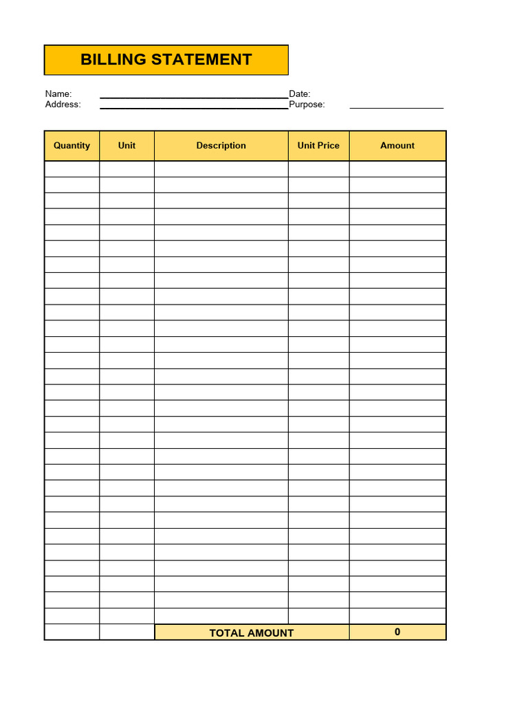 Billing Statement Template | PDF