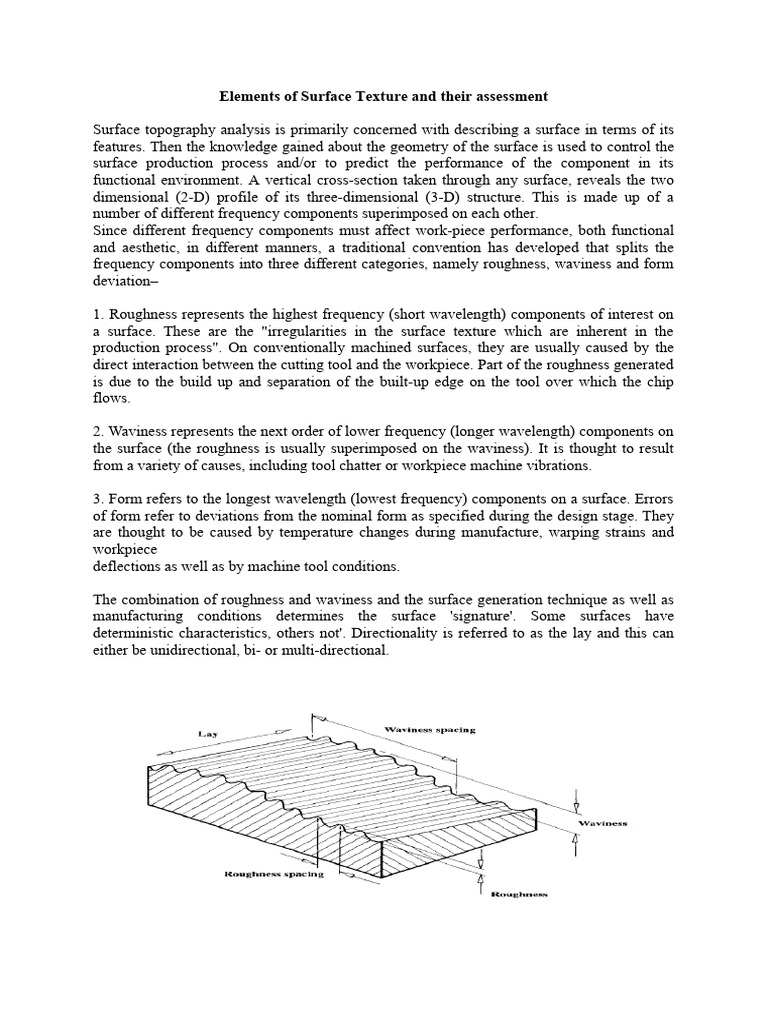 Elements of Surface Texture | PDF | Surface Roughness | Physical Sciences
