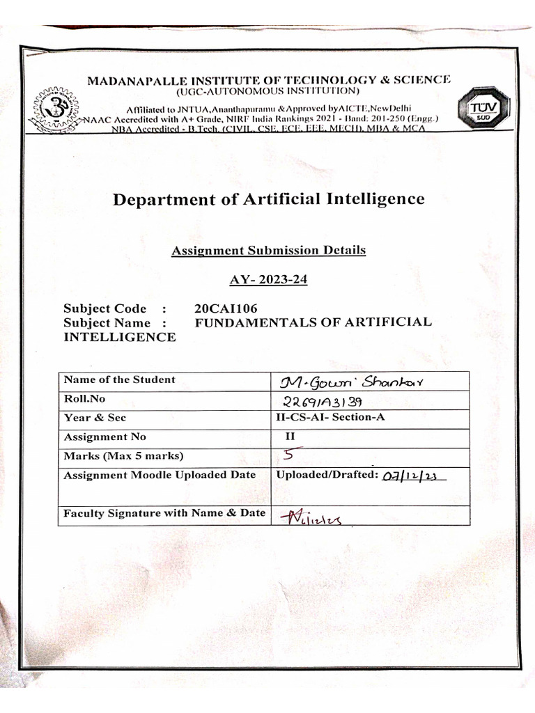 FAI ASSIGNMENT 22 | PDF