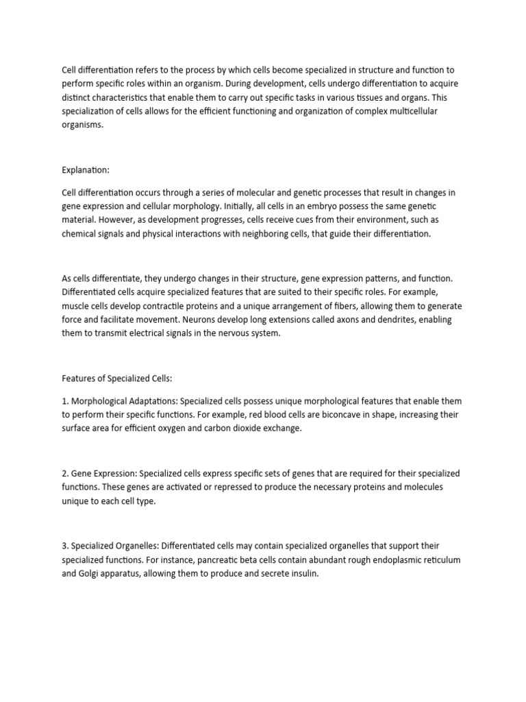 2.2 Specialized Cells | PDF | Leaf | Muscle