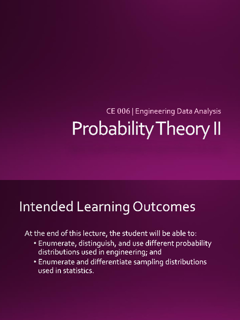 4 - Probability Theory II | PDF 4 - Probability Theory II | PDF
