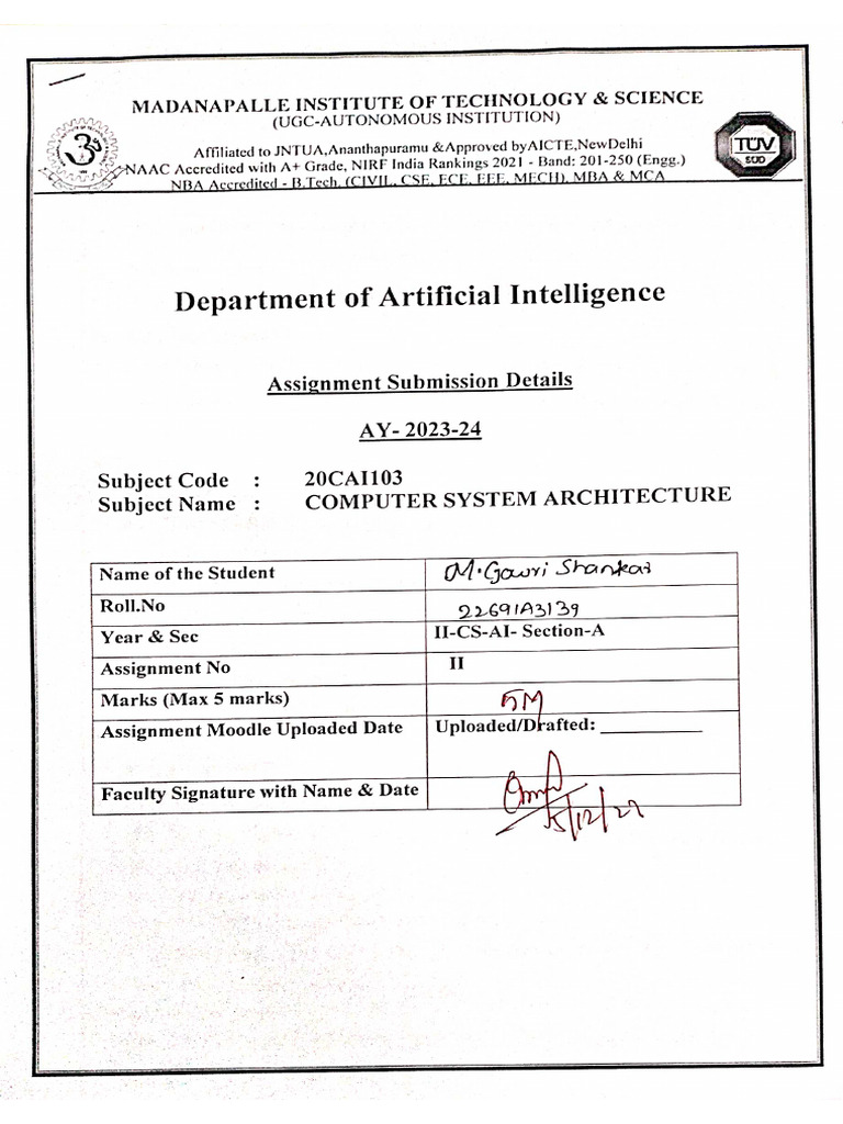 Csa Assignment 2 | PDF