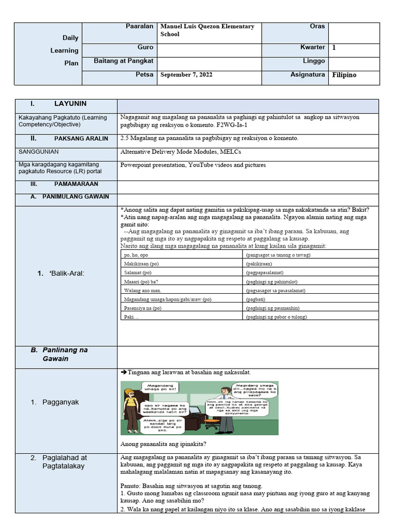 G2-Filipino-Q1-Wk2-Dlp-Sep 7 | PDF