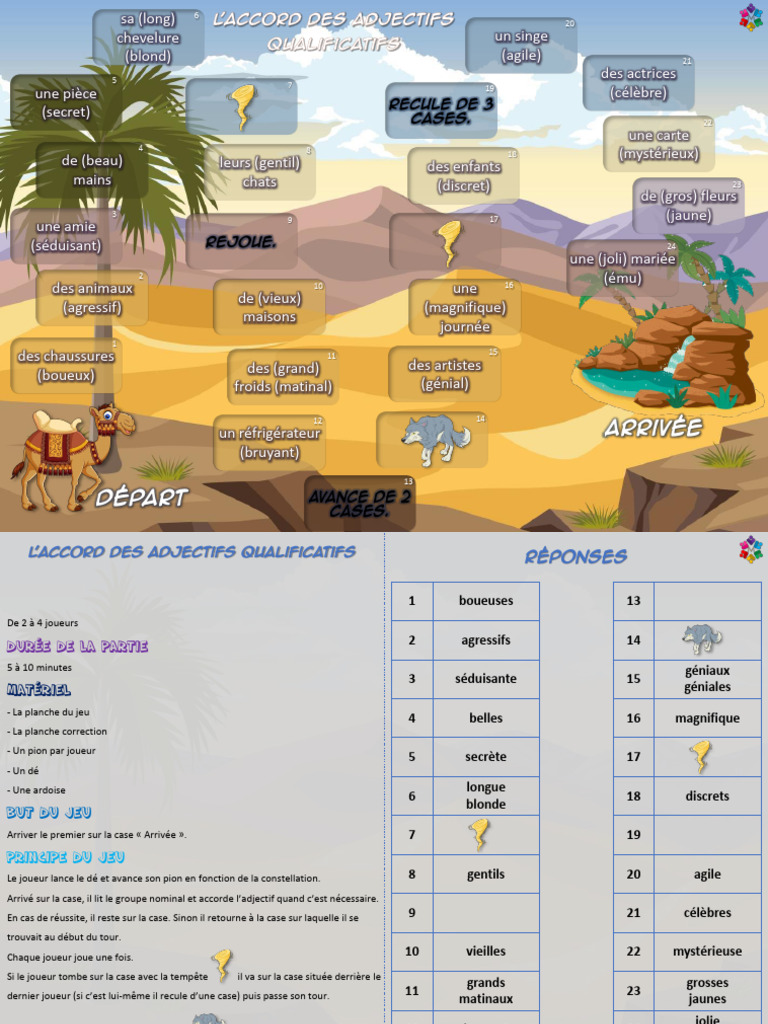 Jeu d'accord des adjectifs | PDF