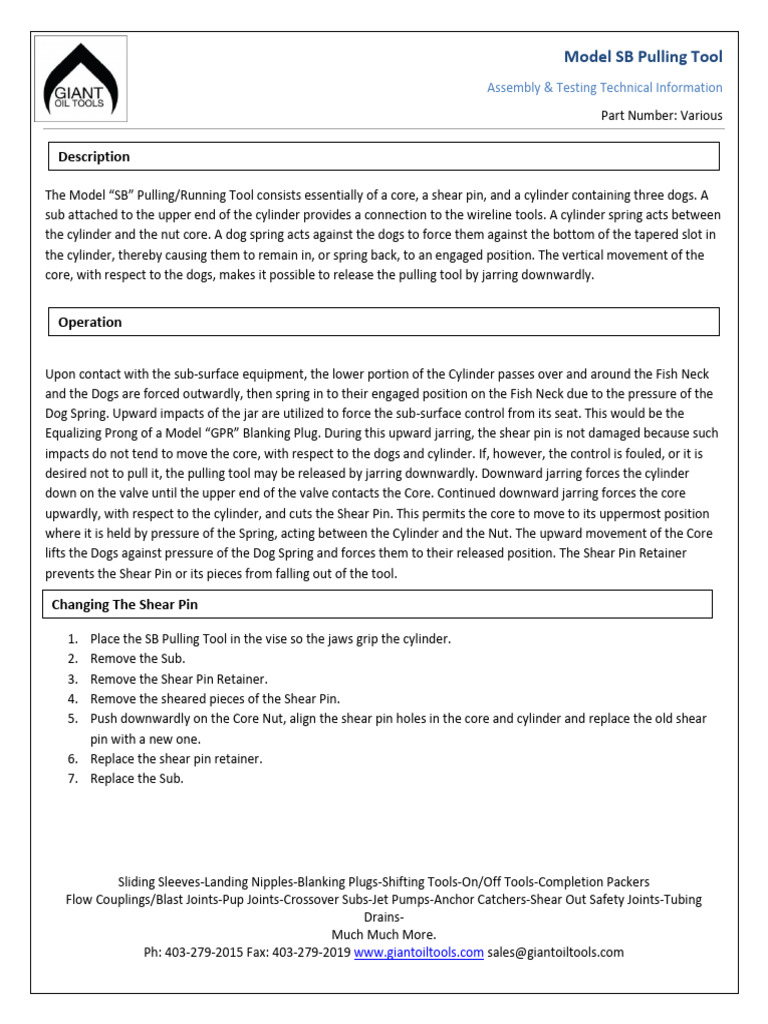 SB Pulling Tool | Download Free PDF | Mechanical Engineering