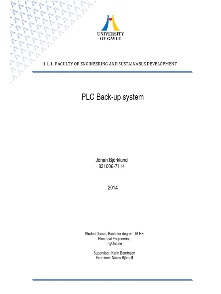 PLC Back-Up System | PDF | Programmable Logic Controller | Computer Program