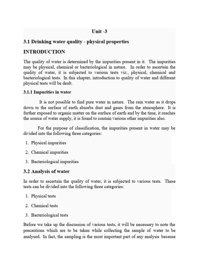 EEDM Notes Unit-3 | Download Free PDF | Water Purification | Alkalinity EEDM Notes Unit-3 | Download Free PDF | Water Purification | Alkalinity
