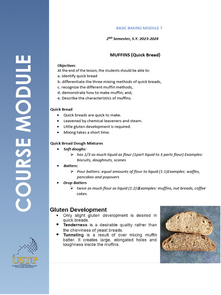 Module 7 Basic Baking | PDF | Muffin | Breads
