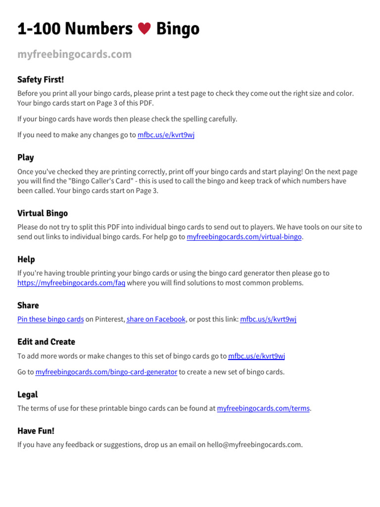1-100_Numbers__Bingo | PDF