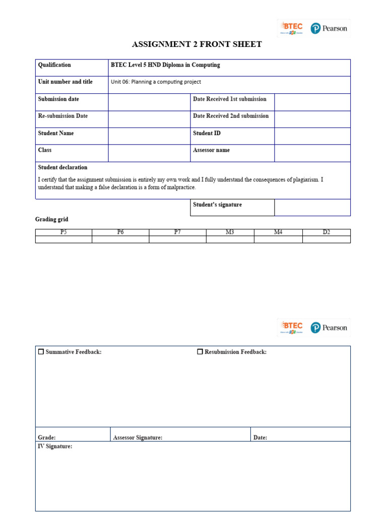 7407 - Unit 06 - Assignment 2 Frontsheet | PDF | Computer Security | Security