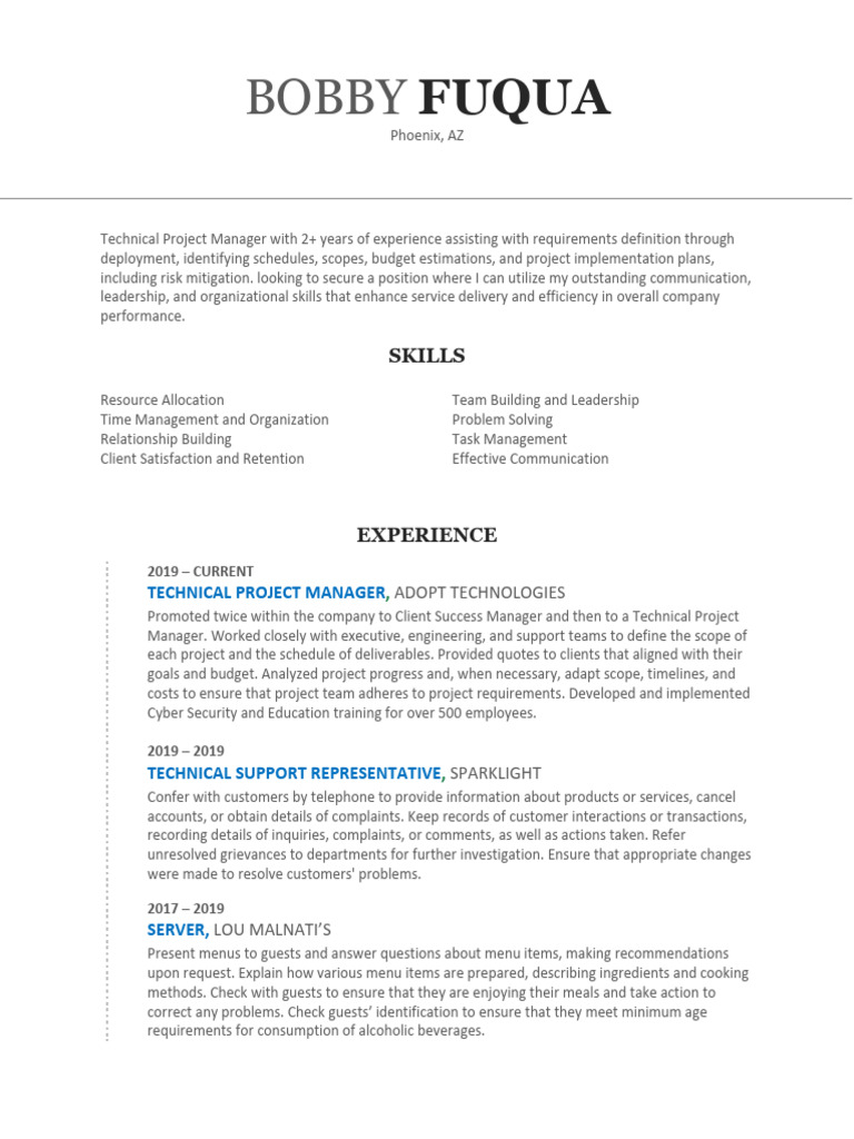 Bobby Fuqua Resume | PDF | Property Management | Leadership