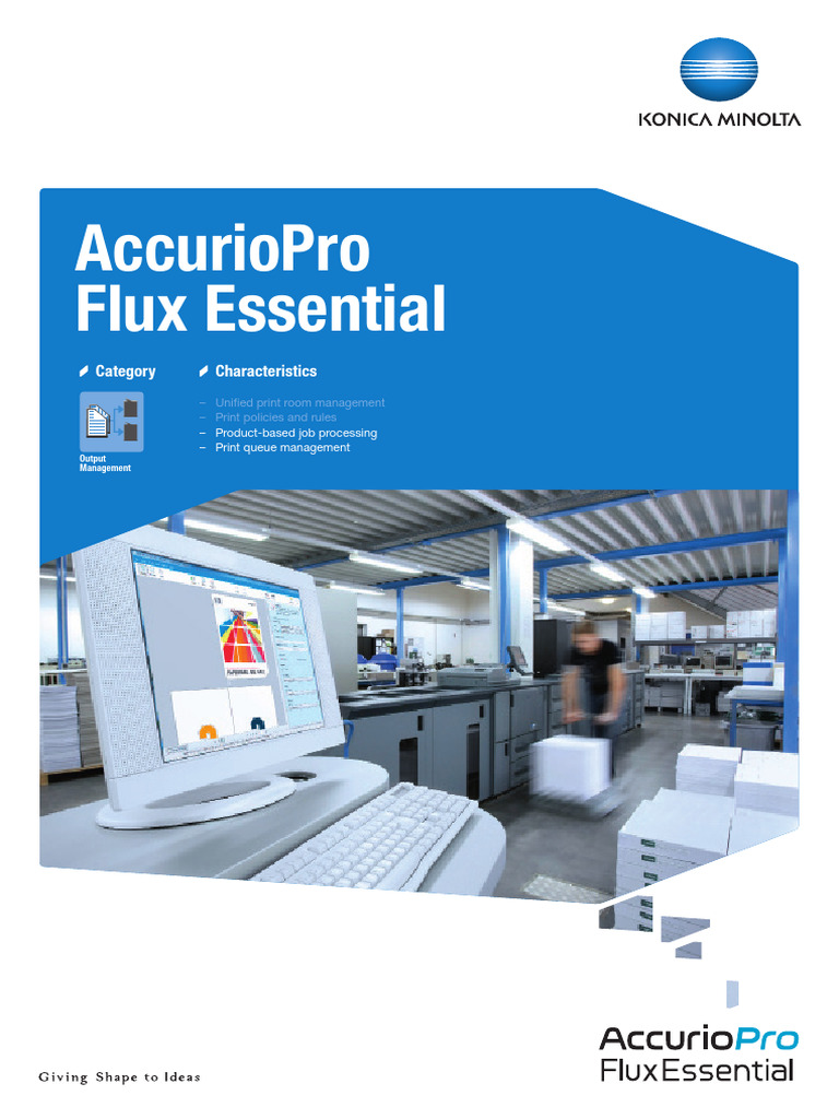 AccurioPro Flux Essential Output Management DATASHEET PDF | PDF | Printer (Computing) | Office ...