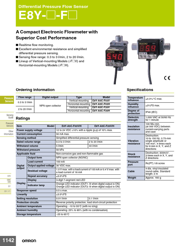E8Y-F Differential Pressure Flow Sensor | PDF | Electrical Resistance ...